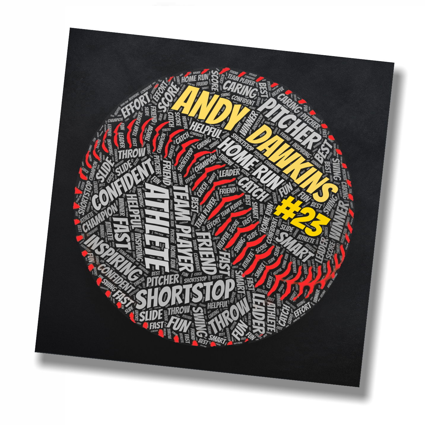 Custom Baseball Word Art | MyFaveAthlete